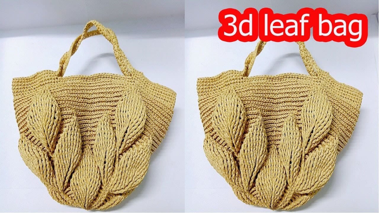 Hướng dẫn móc túi xách họa tiết chiếc lá 3D | Crochet a 3D leaf bag | Dạy Móc Len